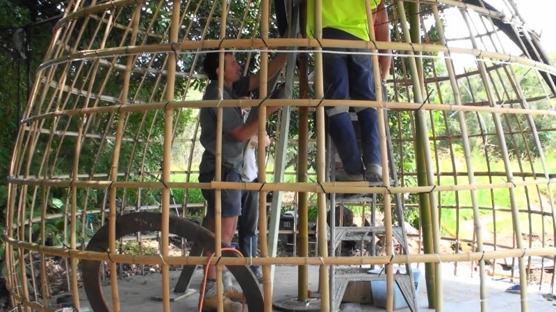 3.5m Diameter Bamboo Ferro Cement Dome Shell