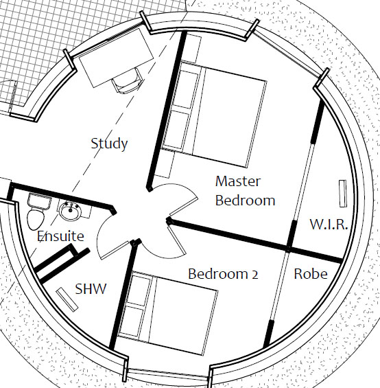 8.0m dome-2brm bath office – DomeShells – A Superior Dome Building System